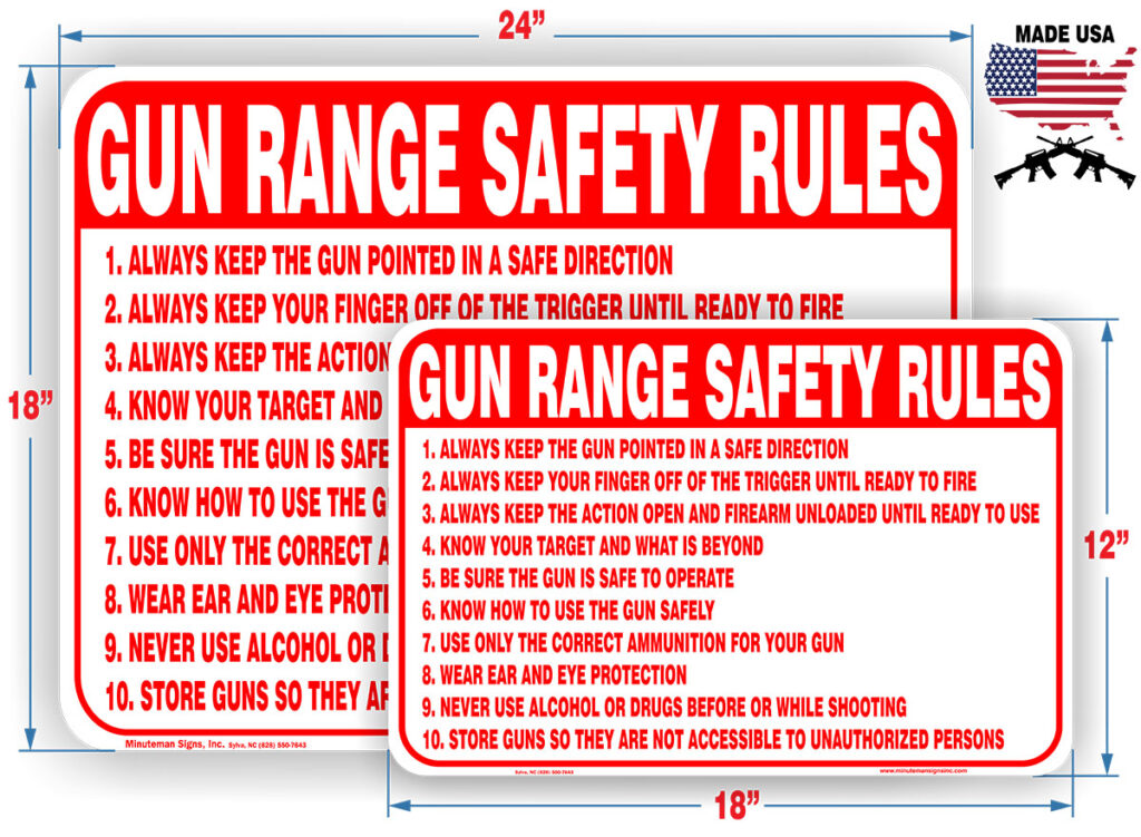 Gun Range Safety Rules Sign – Minuteman Signs
