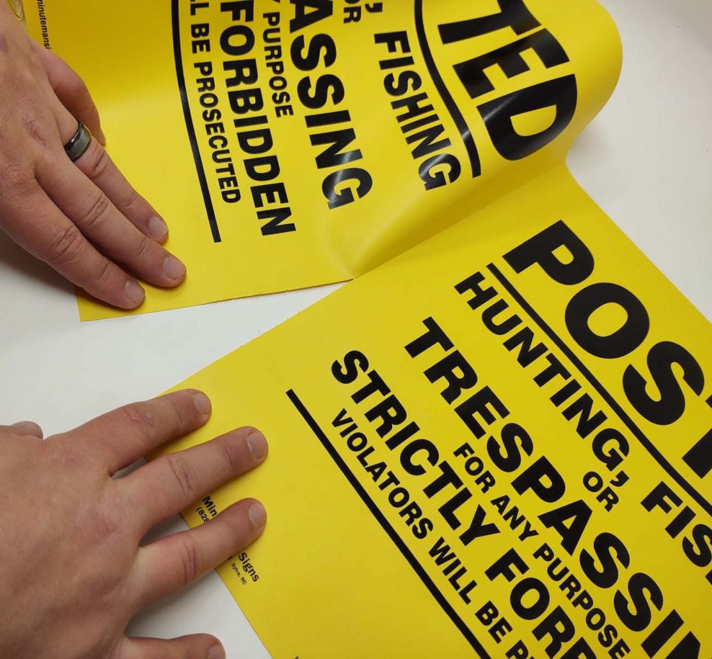 Yellow Heavy Gauge Flexible Vinyl Posted Sign – Minuteman Signs